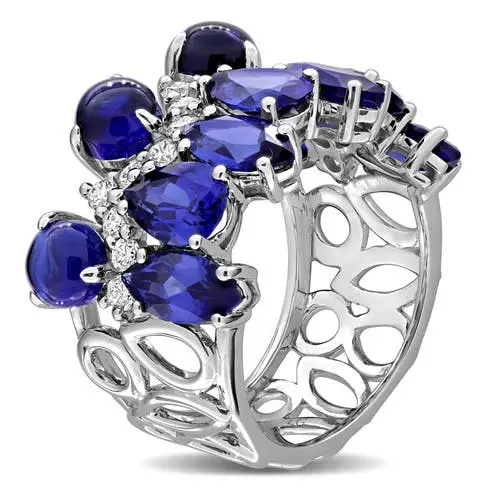 JULIANNA B. 14k White Gold Lab-created And Lab Grown Diamond Eternity Ring