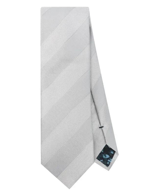 Paul Smith Striped Neck Tie - Grey