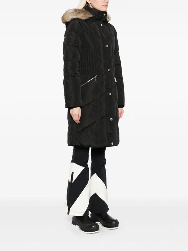 Michael Kors Chevron Puffer Coat - Black