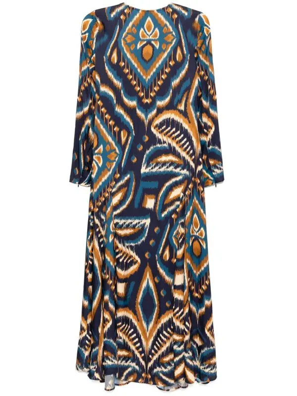 Farm Rio Long Sleeve Printed Maxi Dress
