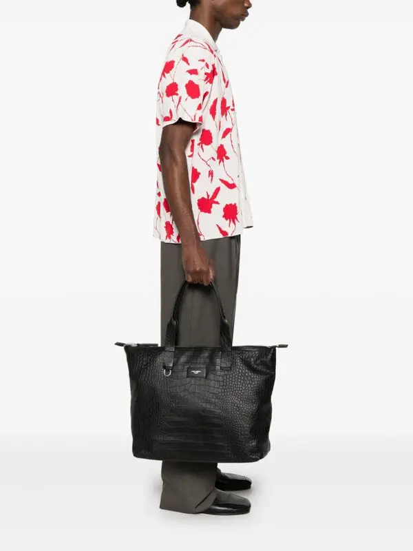 Dolce & Gabbana Crocodile-embossed Leather Tote Bag - Black