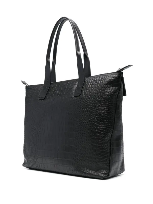 Dolce & Gabbana Crocodile-embossed Leather Tote Bag - Black