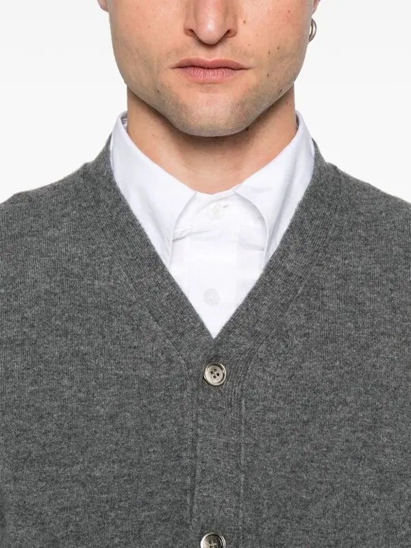 Comme Des Garçons V-neck Cardigan - Grey