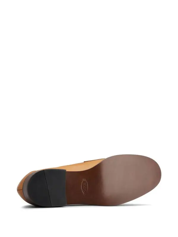 TOD'S 35mm Leather Loafers - Brown