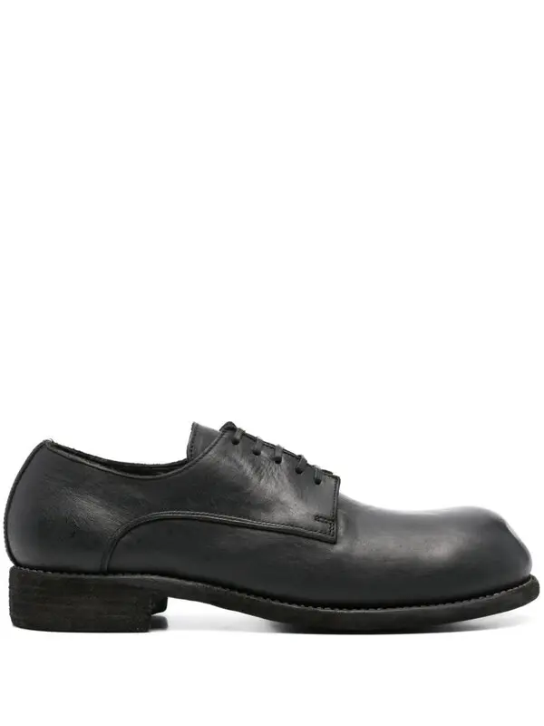 Guidi Leather Derby Shoes - Black