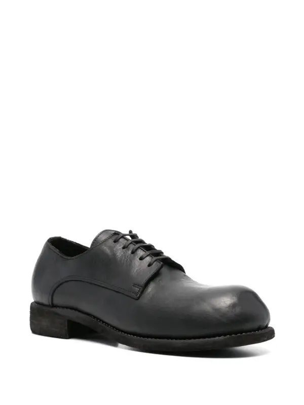 Guidi Leather Derby Shoes - Black
