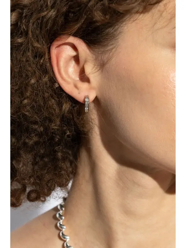 Versace Greca Hoop Earrings - Silver