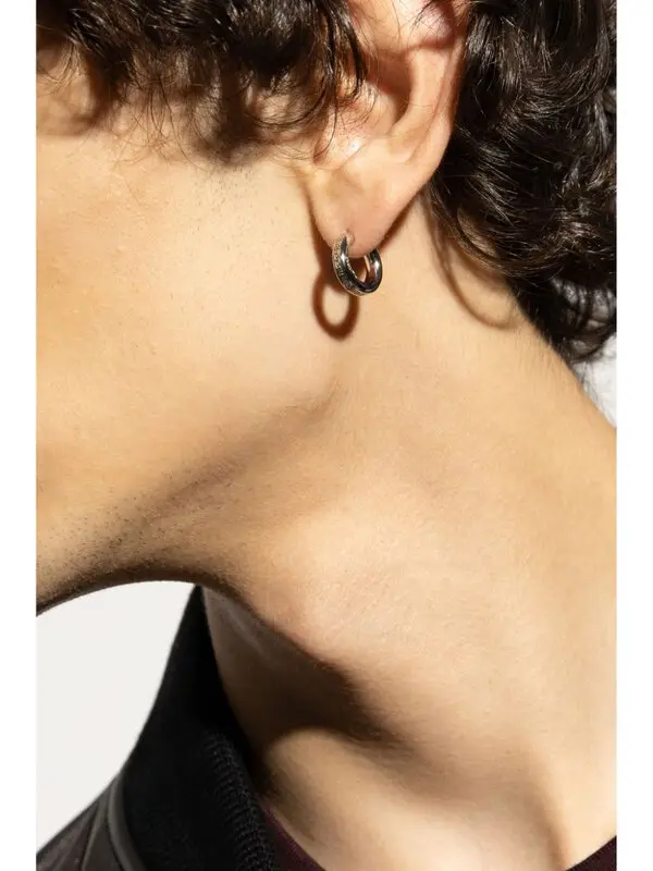 Versace Greca Hoop Earrings - Silver