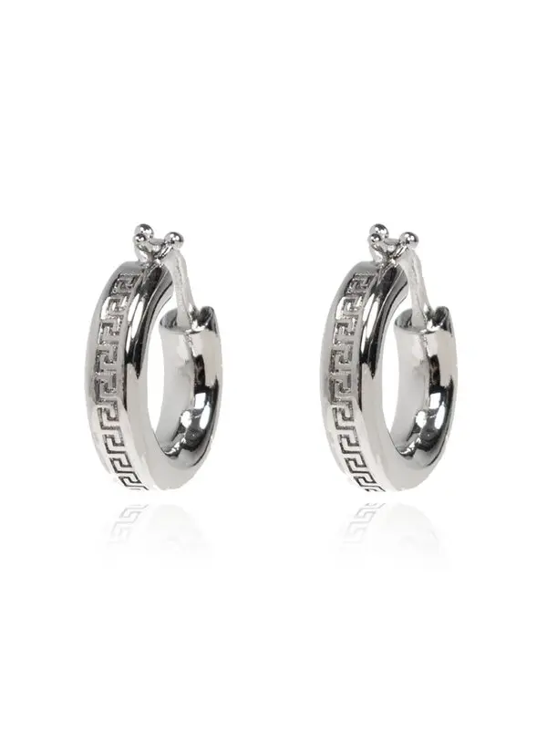 Versace Greca Hoop Earrings - Silver