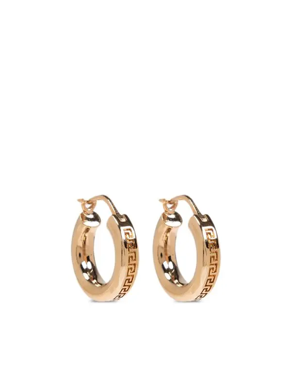 Versace Greca Hoop Earrings - Gold