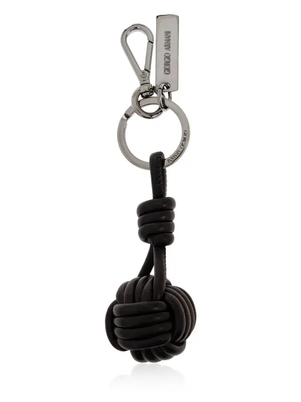 Giorgio Armani Card Holder And Keychain Set In Black - 25% Off