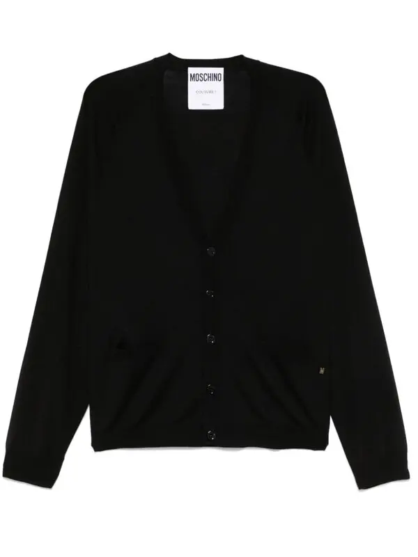 Moschino Fine-knit Cardigan - Black