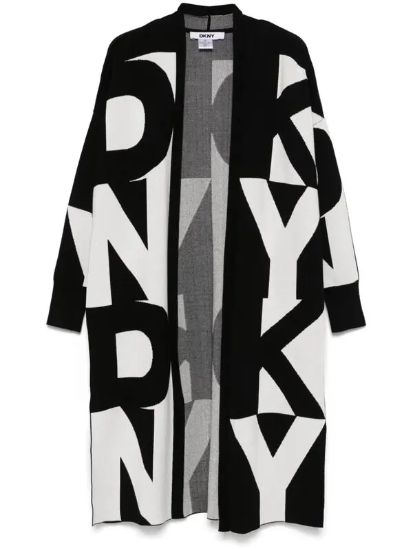 Dkny Logo-print Cardigan - Black