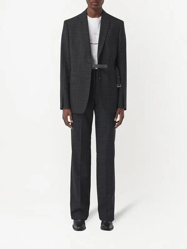 Burberry Check Wool Tailored Trousers