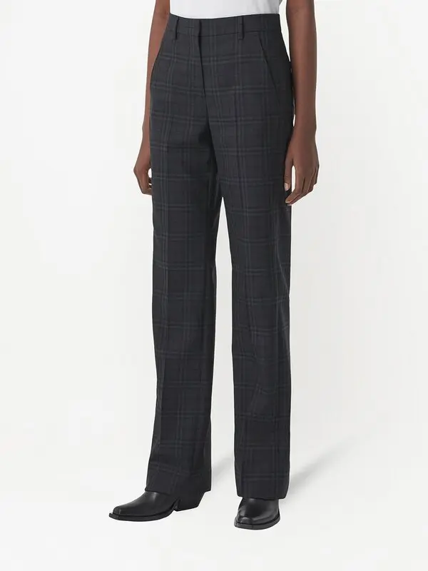 Burberry Check Wool Tailored Trousers