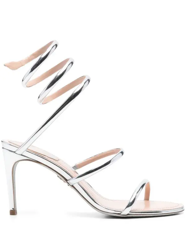 Rene Caovilla 80mm Cleo Heel Sandals - Silver