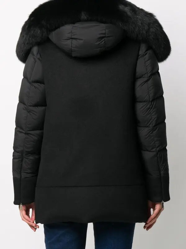 MOORER Zip-front Padded Coat - Black
