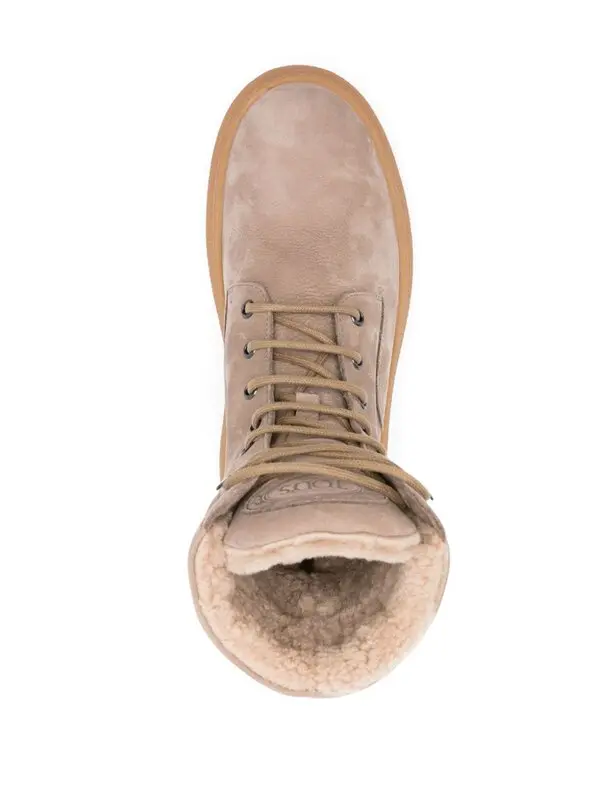 TOD'S Logo-debossed Combat Boots