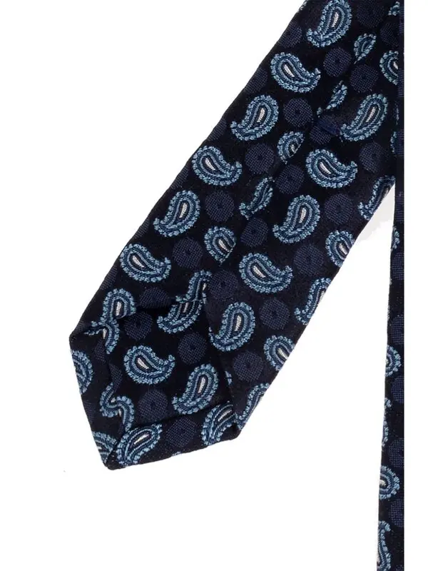 Etro Micro-paisley Silk Neck Tie - Blue