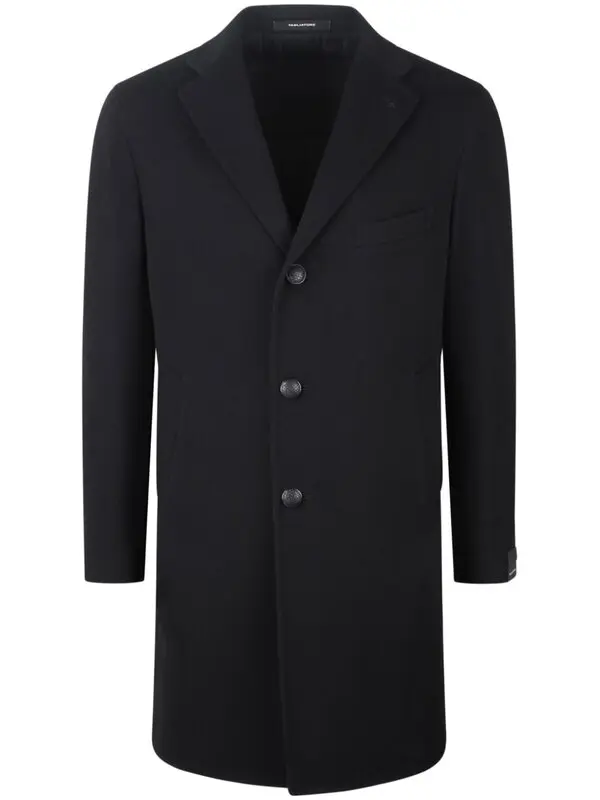 Tagliatore Brooch-detail Tailored Coat - Black