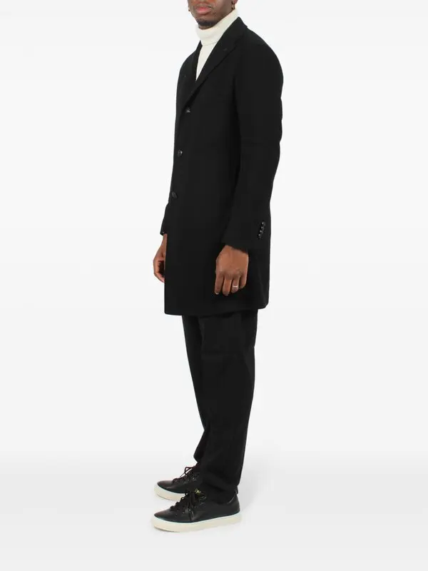 Tagliatore Brooch-detail Tailored Coat - Black