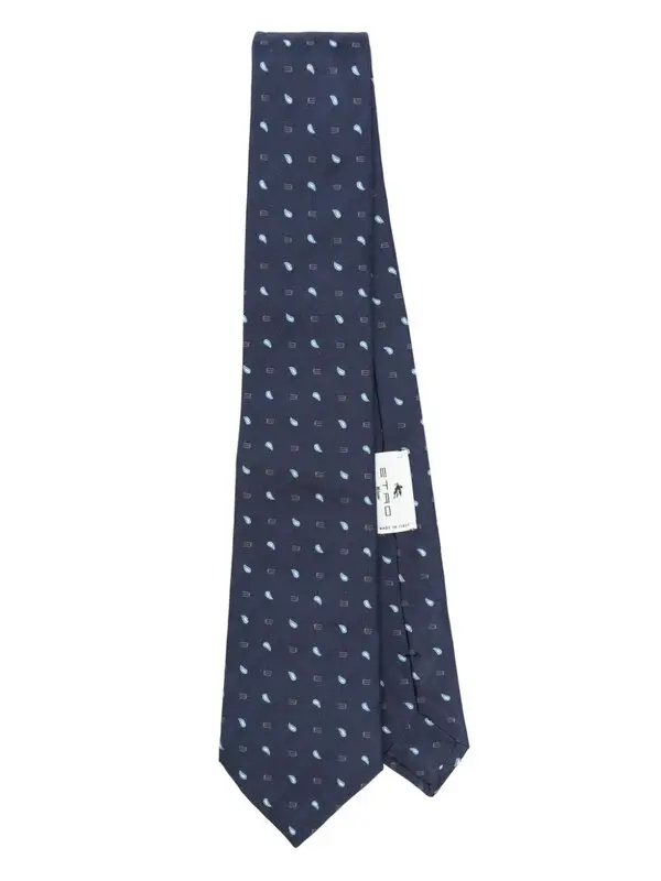 Etro Paisley Silk Neck Tie - Blue