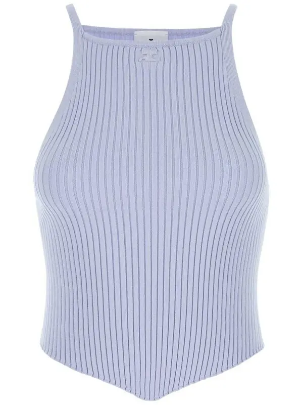 COURREGES Ribbed-knit Tank Top - Purple