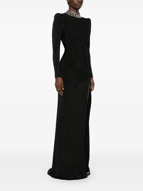 NISSA Crystal-embellished Maxi Dress