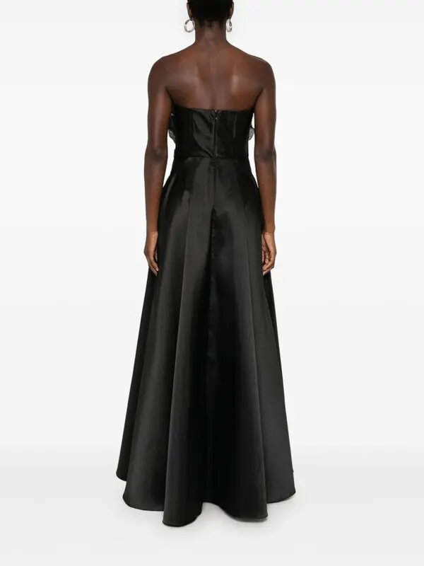 NISSA Floral-appliqué Maxi Dress