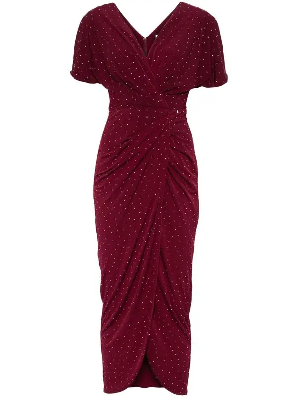 NISSA Crystal-embellished Maxi Dress - Red