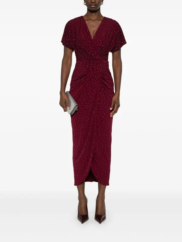 NISSA Crystal-embellished Maxi Dress - Red