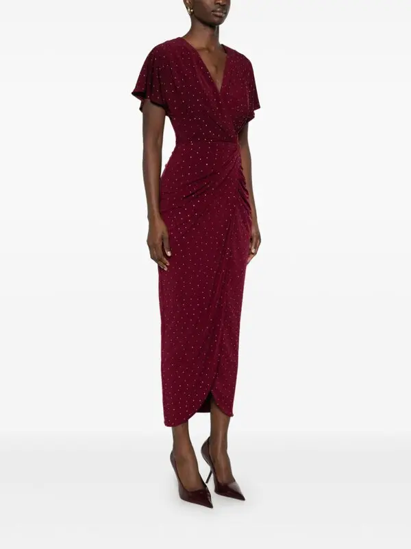 NISSA Crystal-embellished Maxi Dress - Red