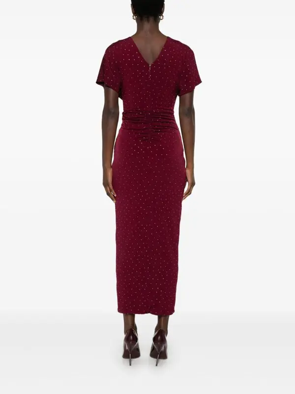 NISSA Crystal-embellished Maxi Dress - Red