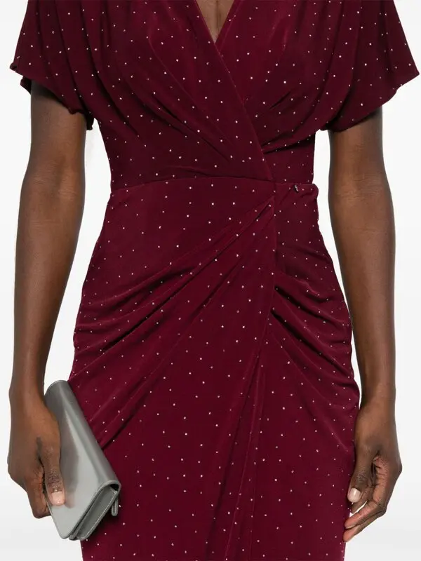 NISSA Crystal-embellished Maxi Dress - Red