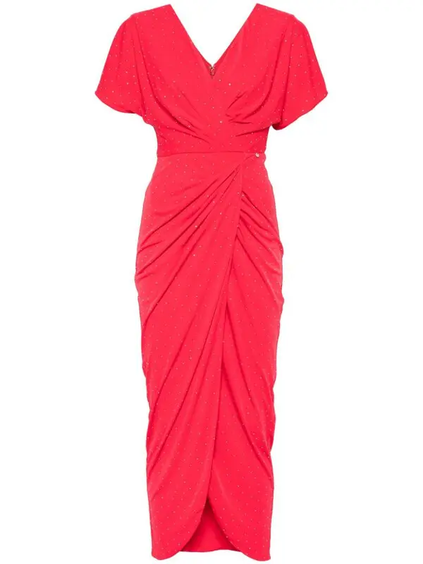 NISSA Crystal-embellished Maxi Dress - Red