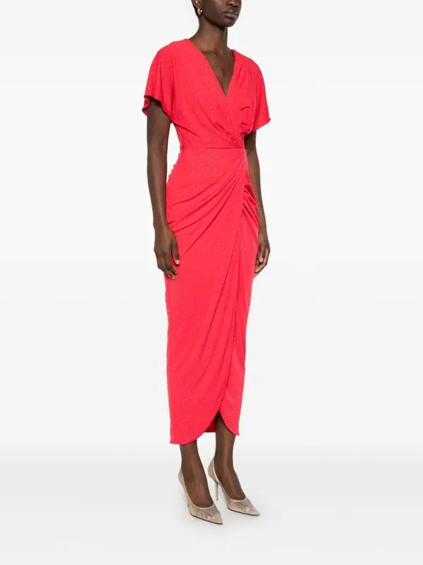 NISSA Crystal-embellished Maxi Dress - Red