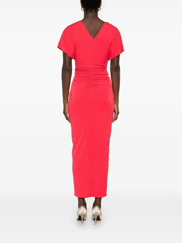 NISSA Crystal-embellished Maxi Dress - Red