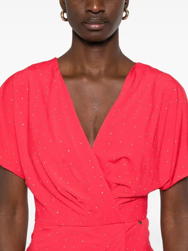 NISSA Crystal-embellished Maxi Dress - Red