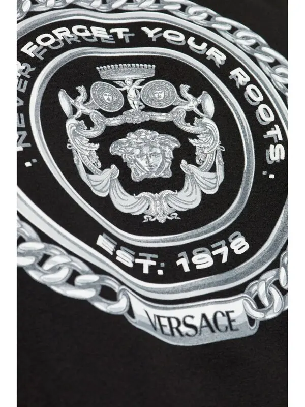 Versace Chain Crest T-shirt - Black