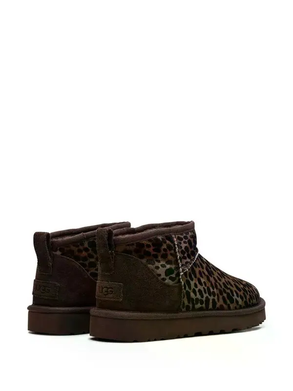 UGG Classic Ultra Mini Leopard Boots - Brown