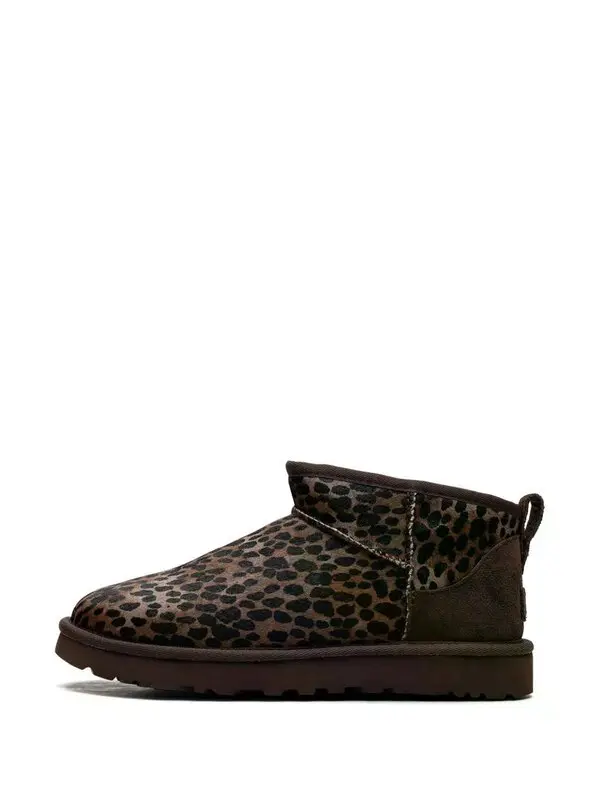 UGG Classic Ultra Mini Leopard Boots - Brown