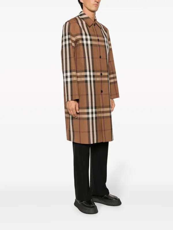 Burberry Vintage Check Cotton Coat - Brown