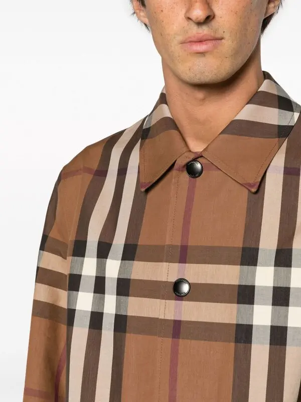 Burberry Vintage Check Cotton Coat - Brown