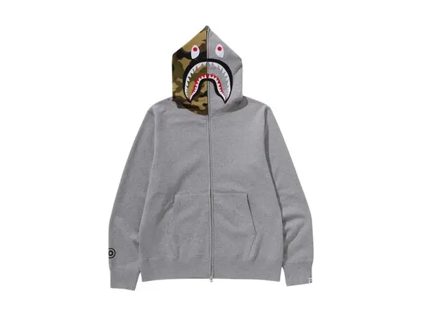 A BATHING APE Shark Full Zip Hoodie - Grey