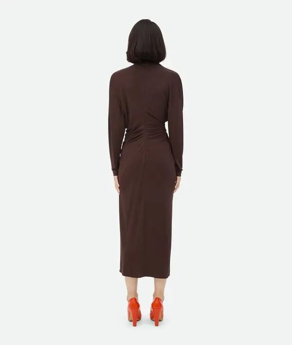 Bottega Veneta Crepe Viscose Jersey Dress - Clove