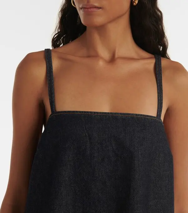 GANNI Pleated Denim Minidress