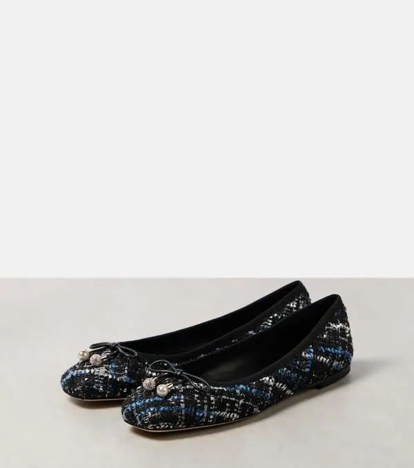 JIMMY CHOO Elme Tweed Ballet Flats