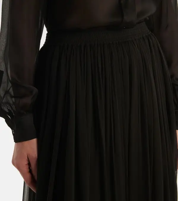 Saint Laurent Ruffled Silk Maxi Skirt