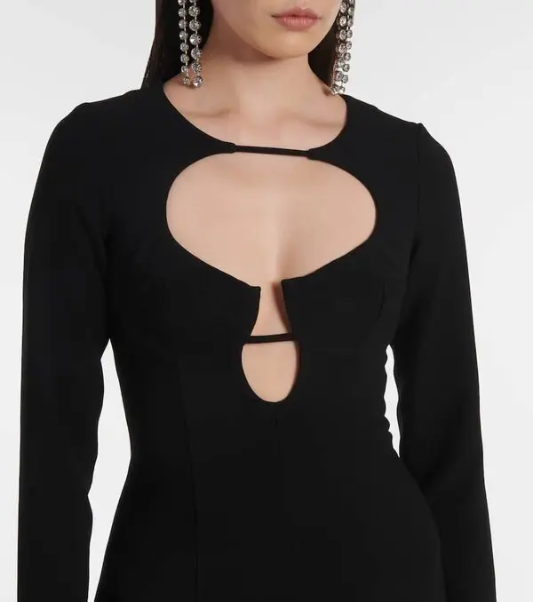 RASARIO Cutout Crepe Maxi Dress