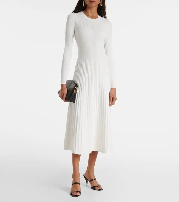 Veronica Beard Nami Ribbed-knit Dress - White